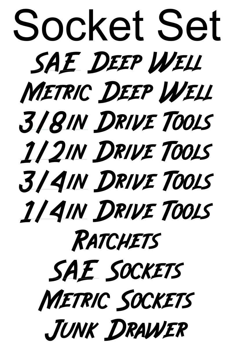 Tool Box Decals, Tool Box Labels, Tool Box Stickers, Toolbox Organizer ...