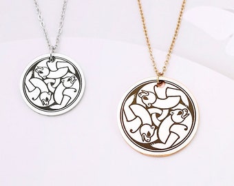 Merida Inspired princess Jewelry, Celtic Three Bears Necklace, Celtic ...