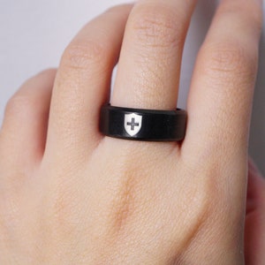 Custom BDSM Black Ring- Male Owned- Slave Ring-submissive Men's Day Jewelry- BDSM Unowned Male ...