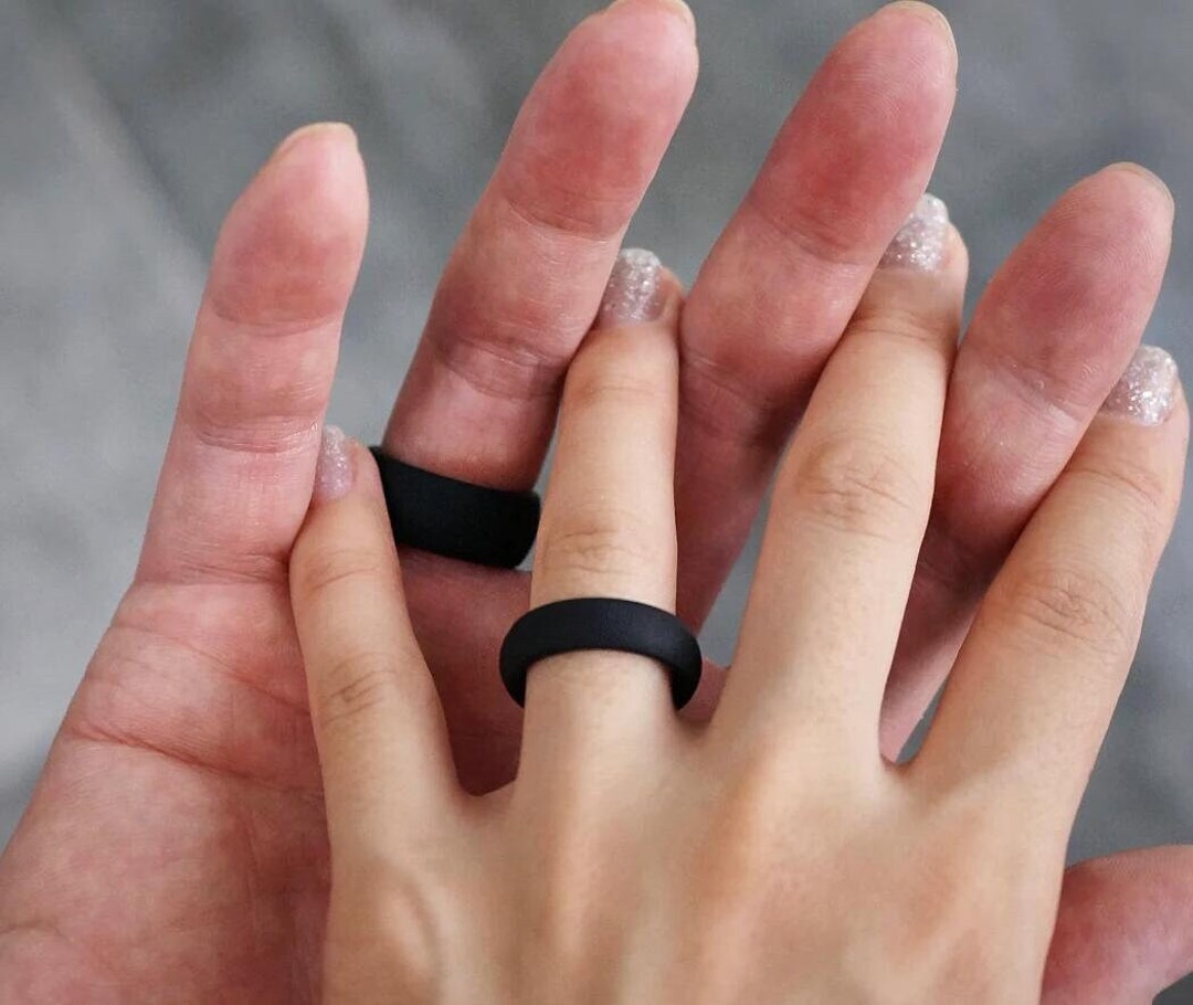 Personalized Mens Silicone Wedding Ring Band Engraved Flexible Hypoallergenic Safety Rubber Modern Athletic Activewear Gift for Him Etsy