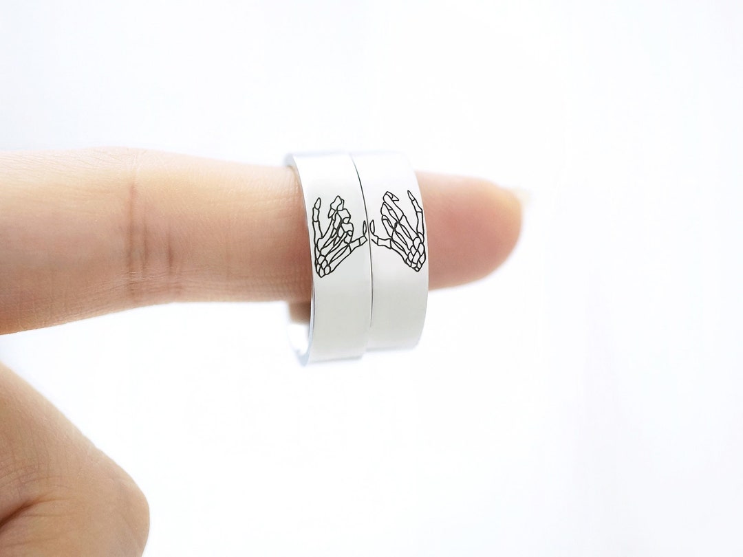 Bestie Skeleton Pinky Swear Rings, Matching Rings for Friendship | Best ...