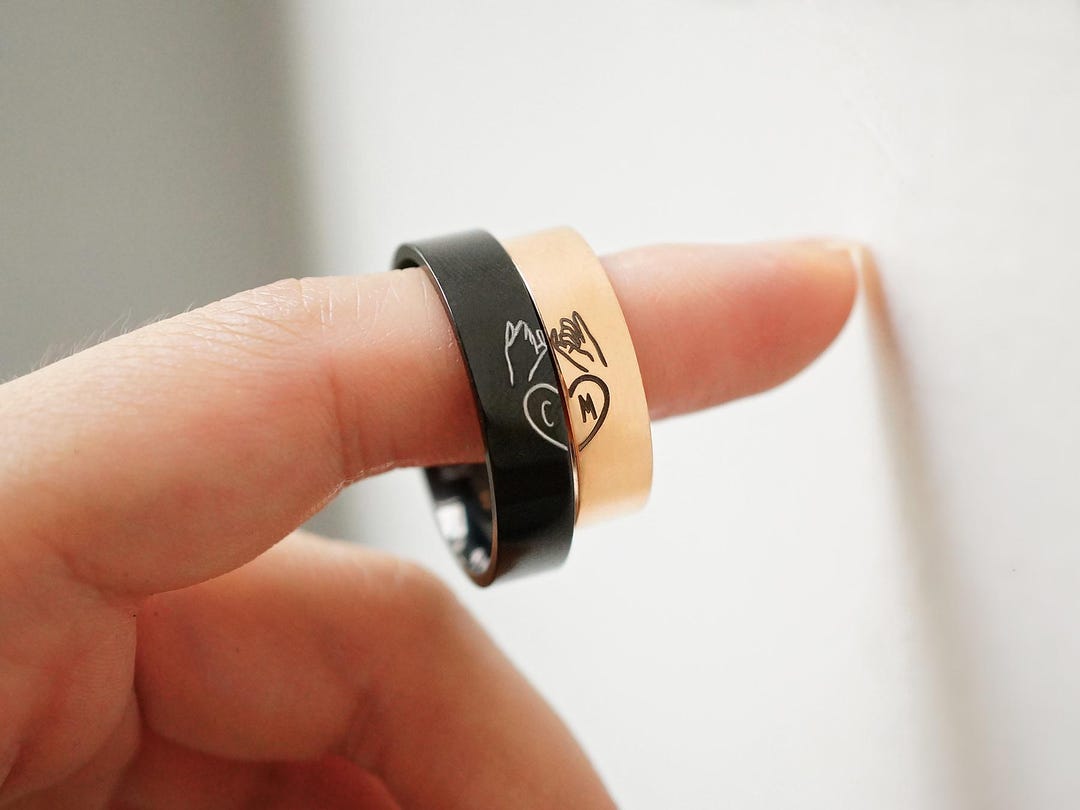 Pinky Promise Couple Ring, Matching Initial Ring Couple Set, Custom ...