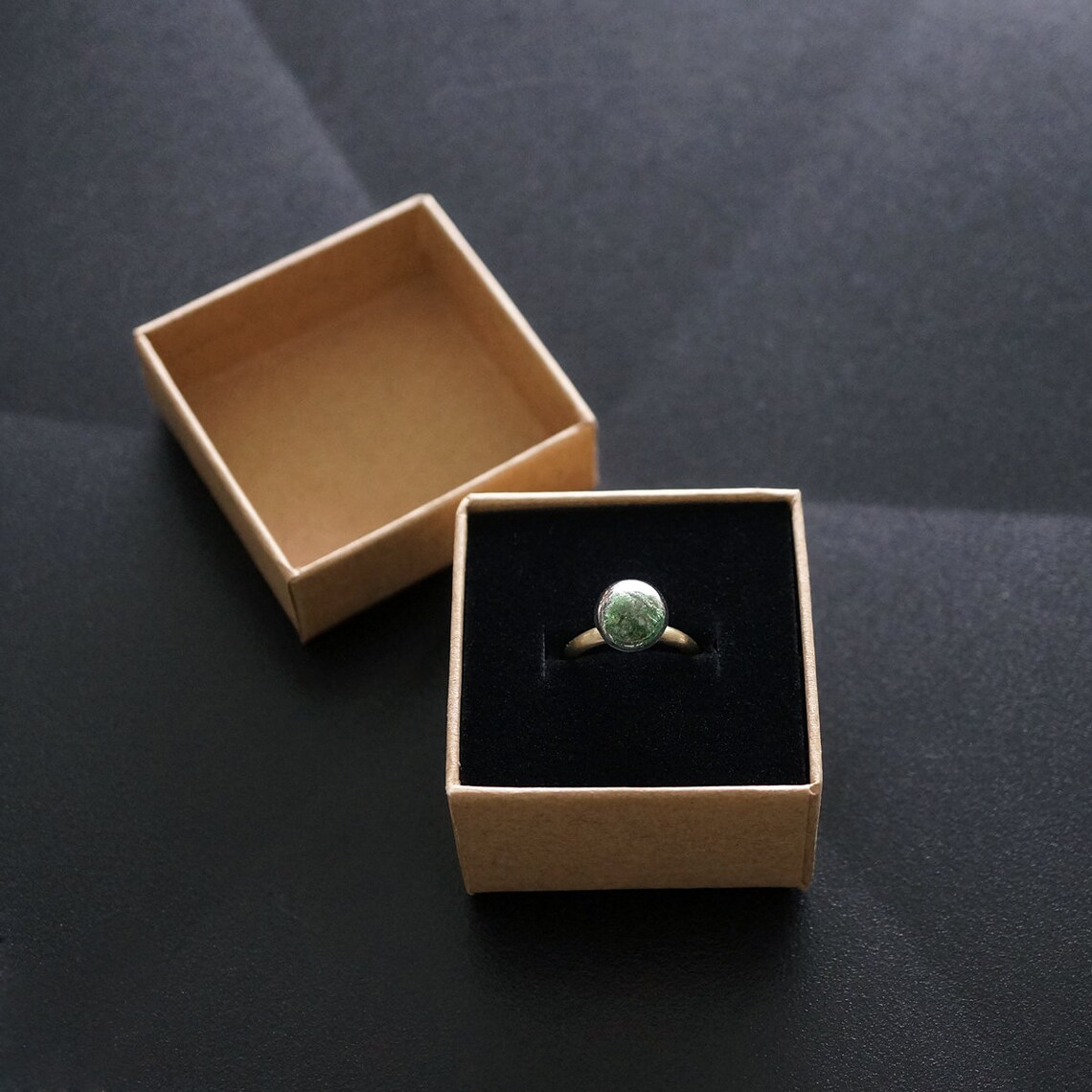 Adjustable Moss Ring in Antique Bronze Real Plant Globe Ring - Etsy