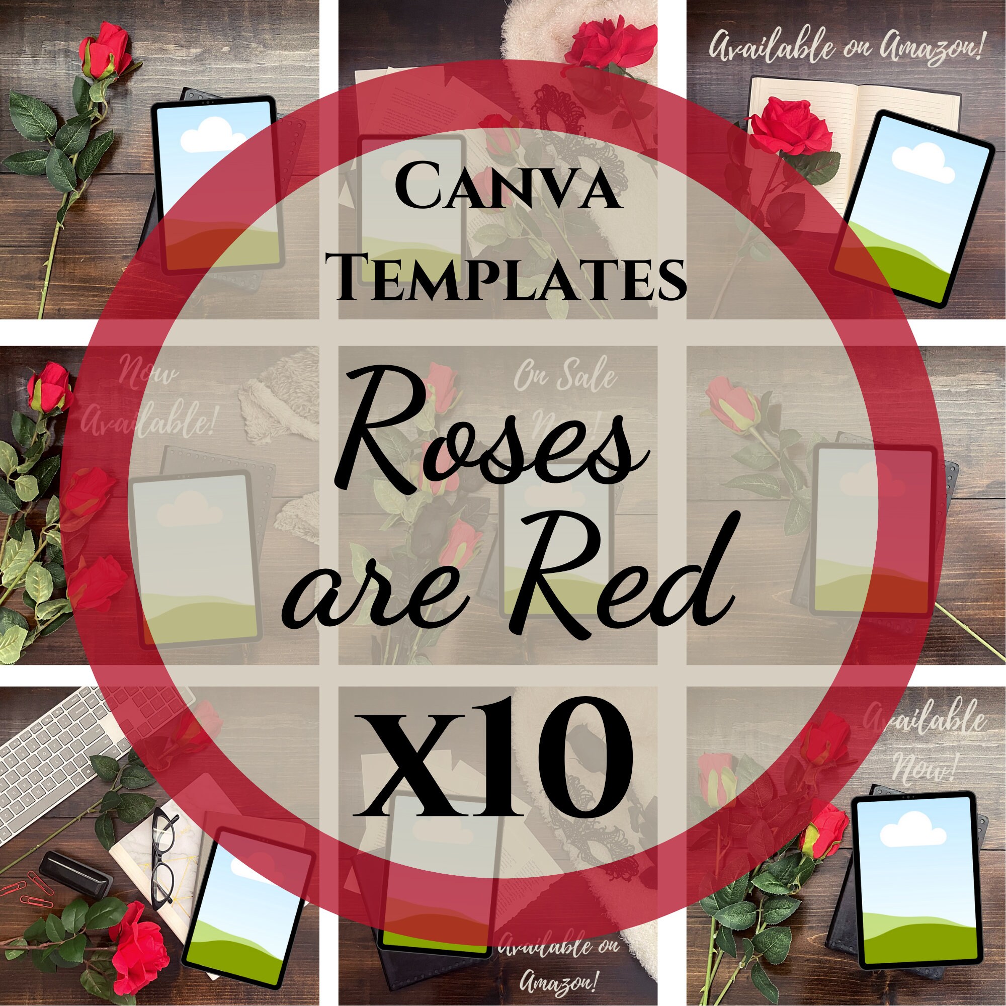 Pre-made Canva Templates roses Are Red Collection - Etsy