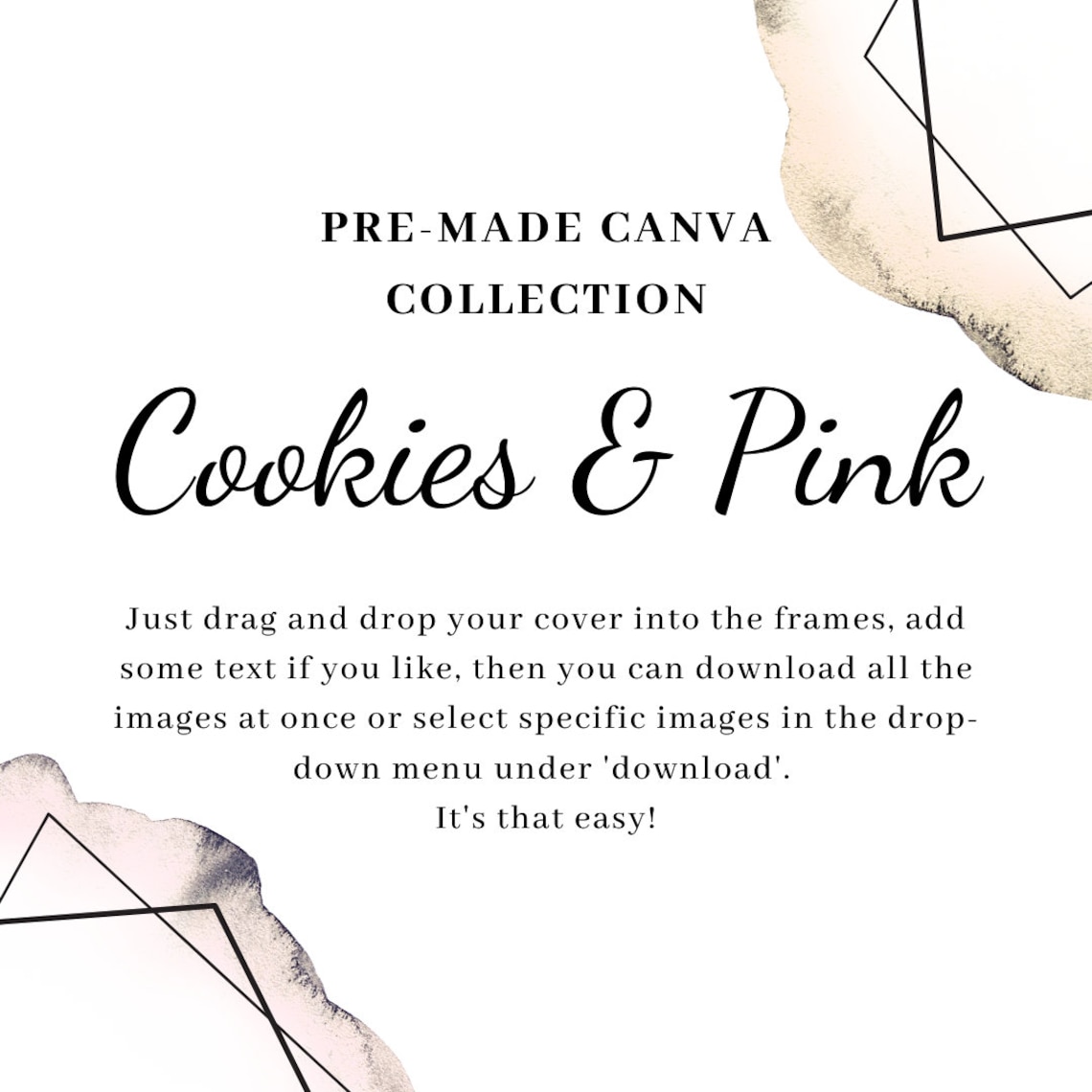 Pre-made Canva Templates Cookies and Pink Collection - Etsy