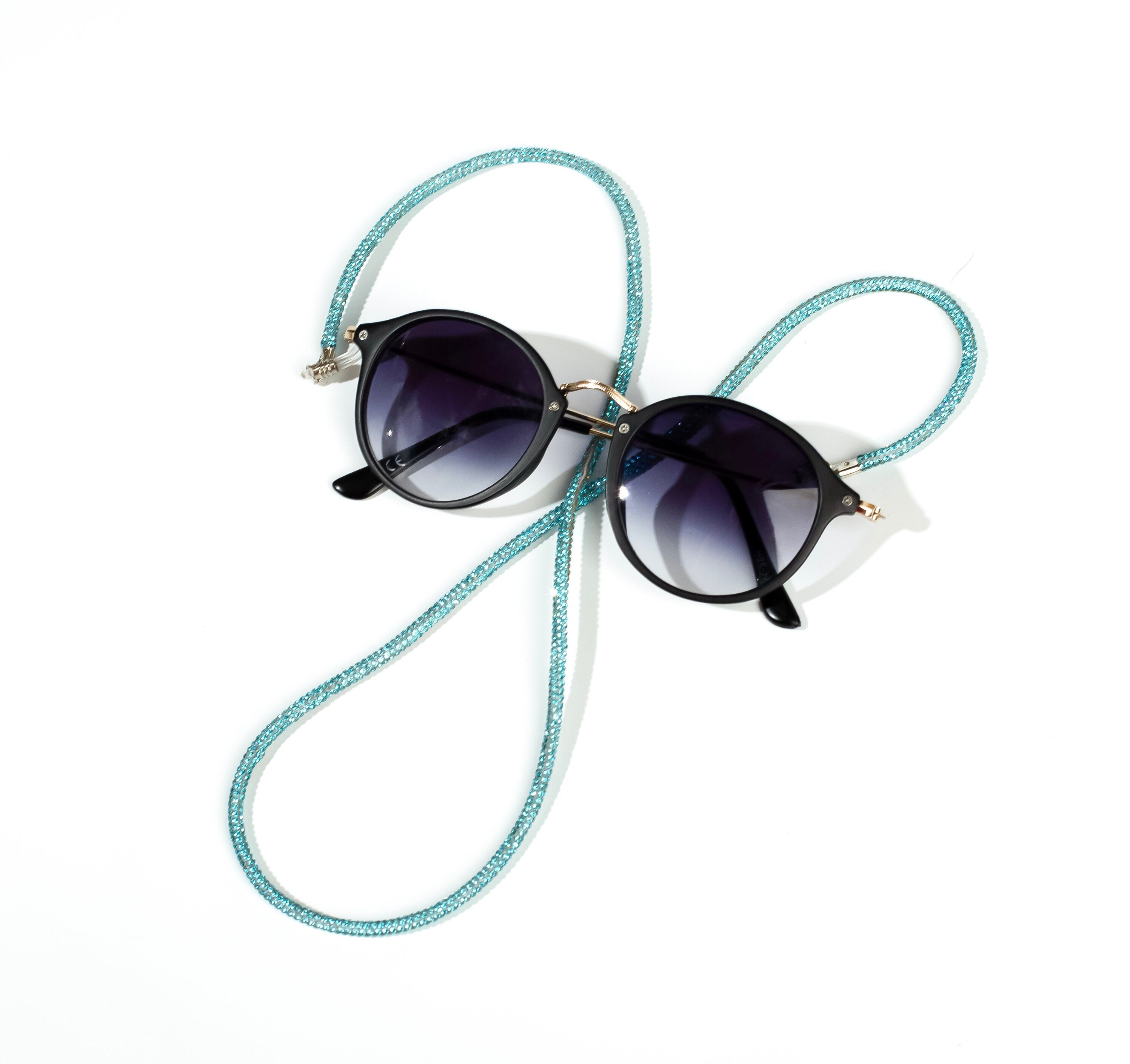 Light Blue Color Glasses Strap, Glasses Accessory, Stoned Glasses ...