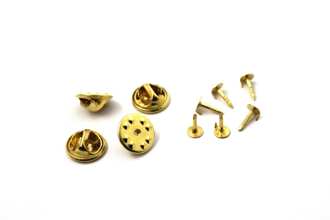 Raw Brass Brooch Pin Back, Rosette, Tie Tack Pin Back, Clutch Pin ...