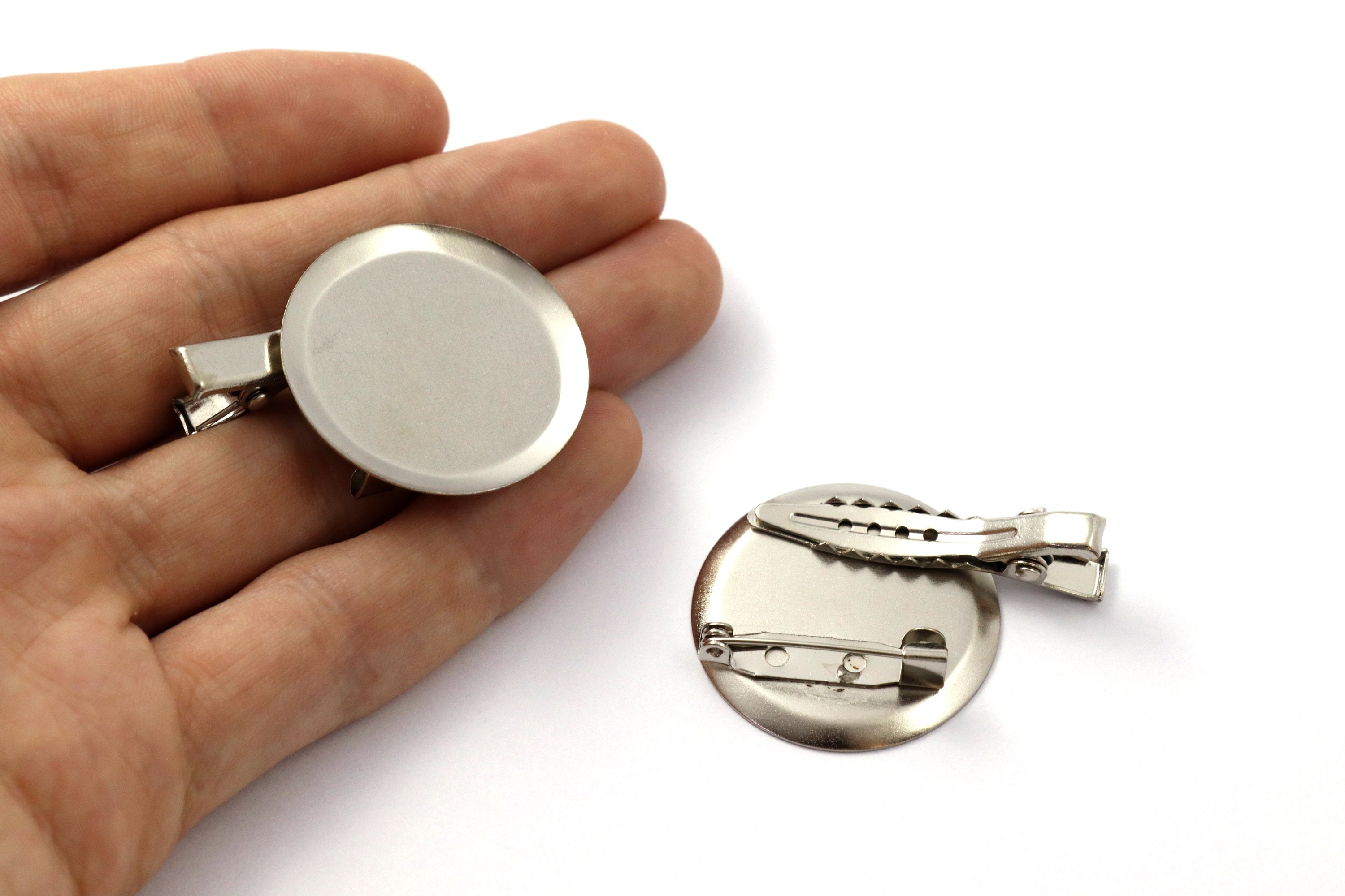 32 Mm Silver Tone Brooch Pin Back, Brooch Pin Findings, Brooch Back - Etsy