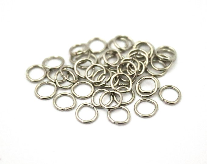 Brass Open Jump Rings 4x3x0.5mm Silver Tone Plated Brass Open Jump ...