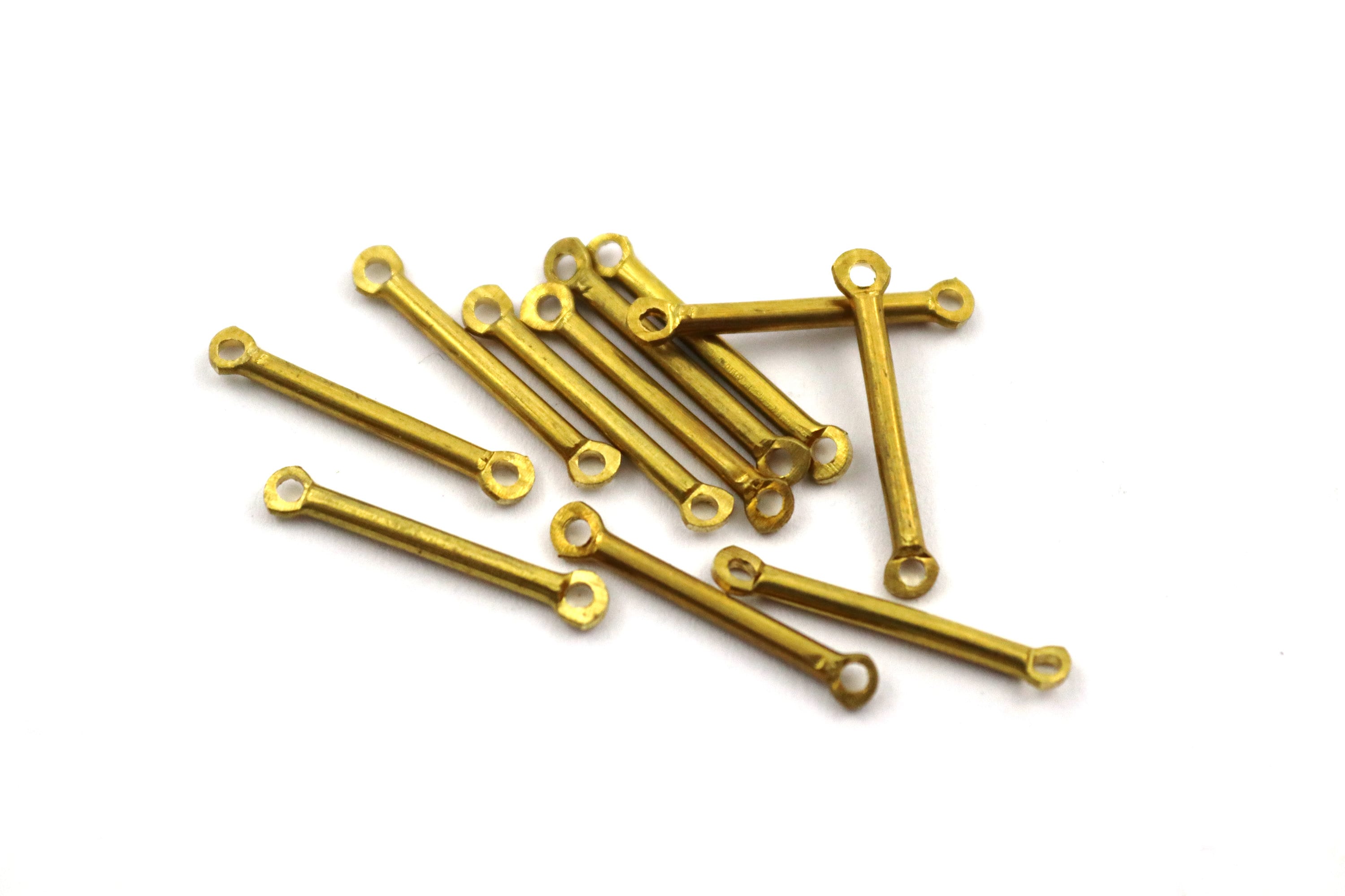 2x20 Mm Raw Brass Round Bar, Round Stick Connector, Round Rod Findings ...