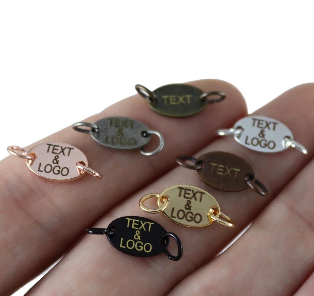 Oval Custom Laser Engraved Logo, Custom Jewelry Tag, Personalized Logo ...