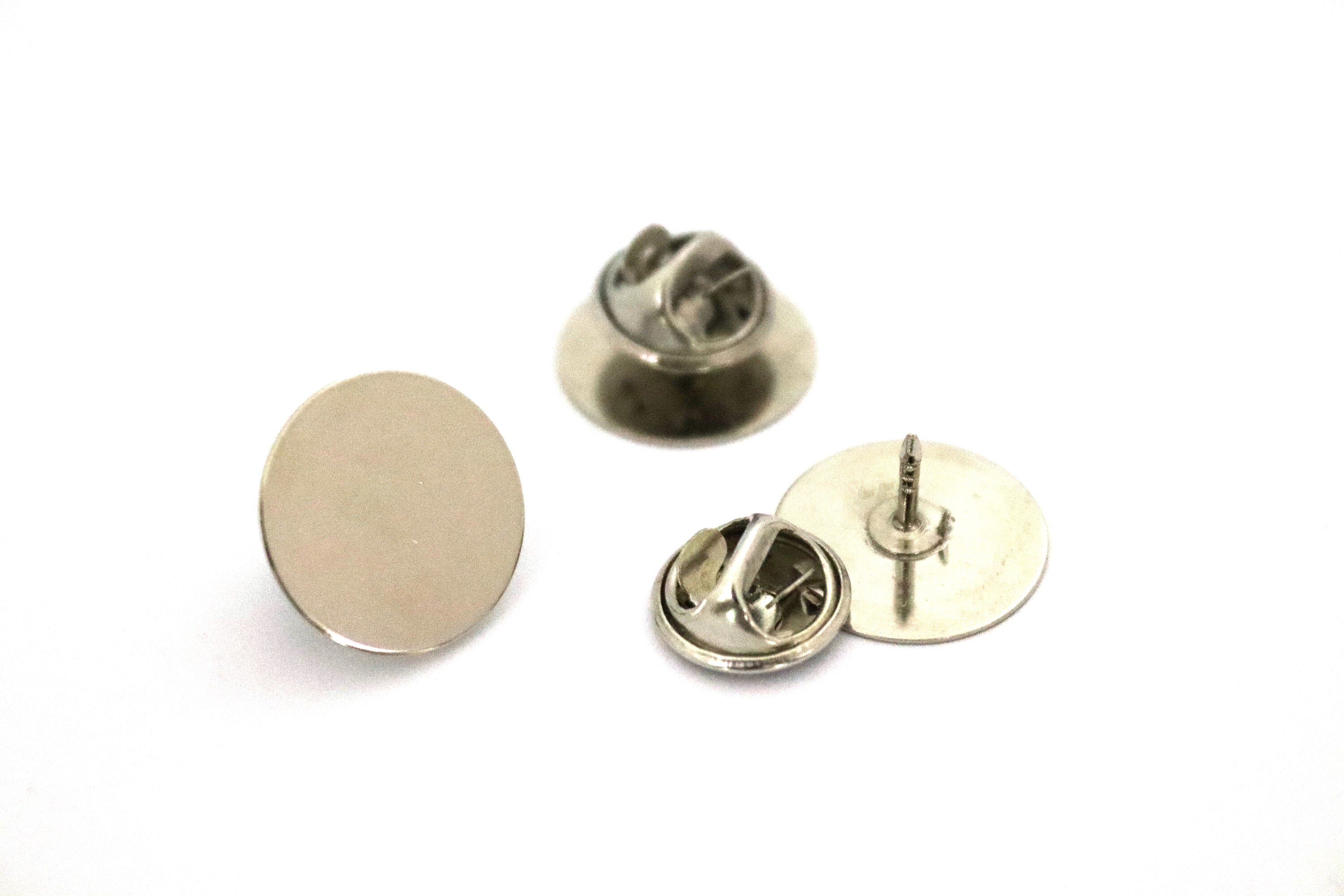 Silver Color Brass Brooch Pin Back, 16 Mm Pad Tie Tack, Rosette, Tie ...