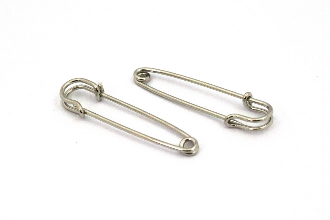 50 Mm Silver Tone İron Safety Pin Findings, Brooch Findings, Safety ...