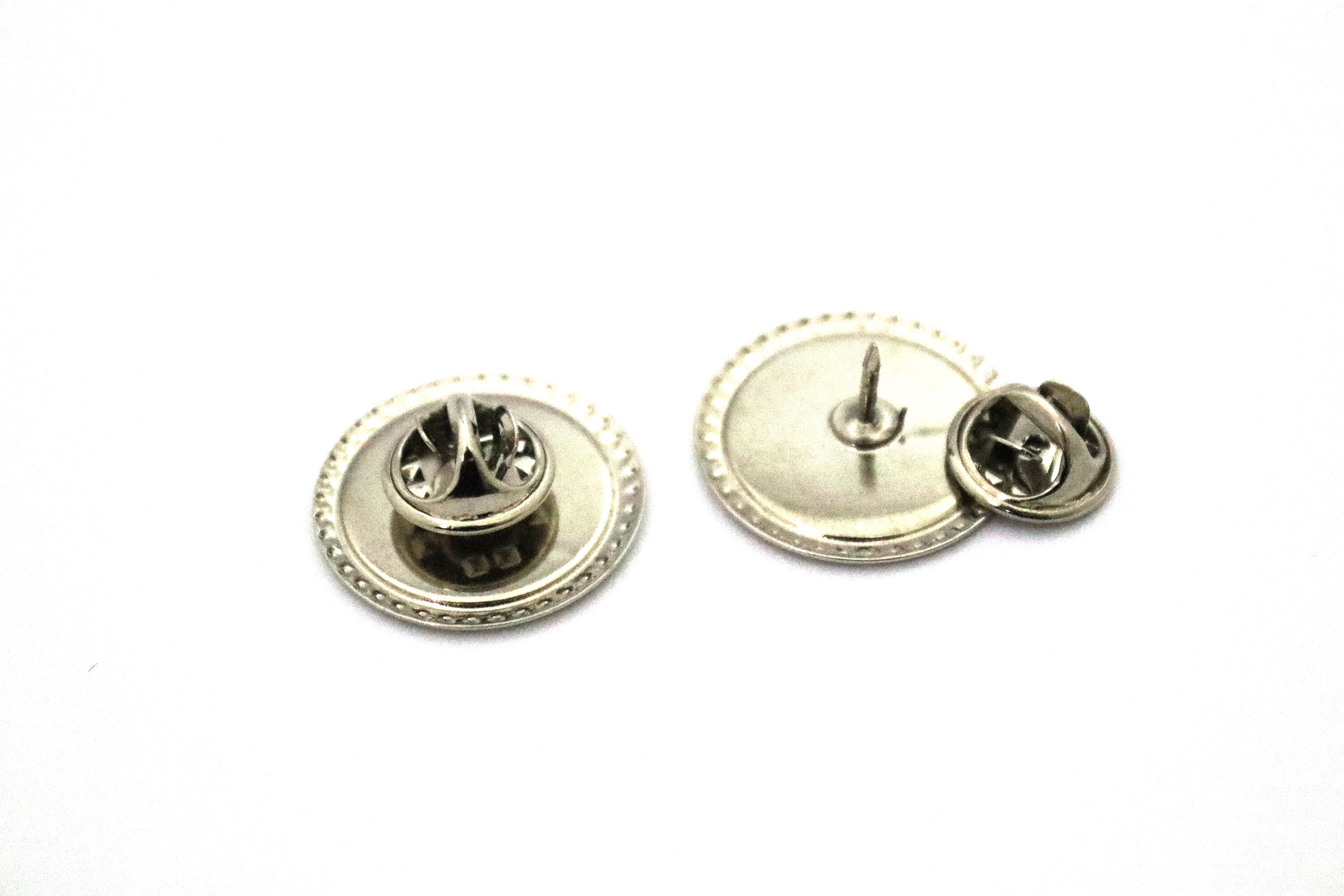 Silver Color Brass Brooch Pin Back, 22 Mm Pad Tie Tack, Rosette, Tie ...
