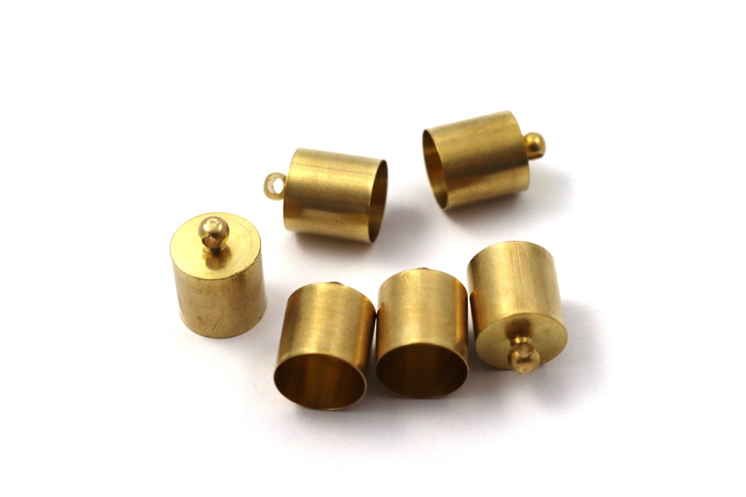 10x14 Mm Raw Brass Capsule, Tube End Cap, Capsule With Loop, End Cap ...