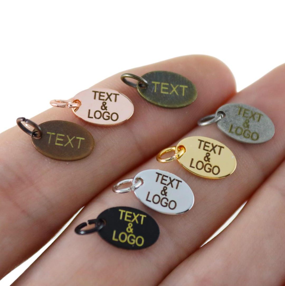 Oval Custom Laser Engraved Logo, Custom Jewelry Tag, Personalized Logo ...
