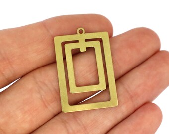 2pcs Raw Brass Laser Cut Moon Face Pendant, Drop Shaped Crescent Charms ...