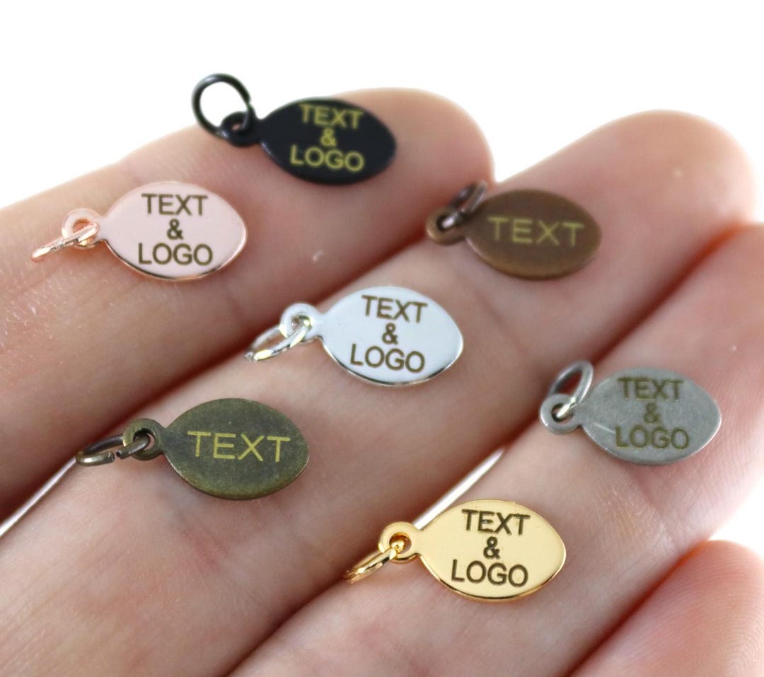 Oval Custom Laser Engraved Logo, Custom Jewelry Tag, Personalized Logo ...