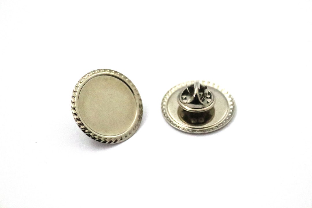 Silver Color Brass Brooch Pin Back, 22 Mm Pad Tie Tack, Rosette, Tie ...