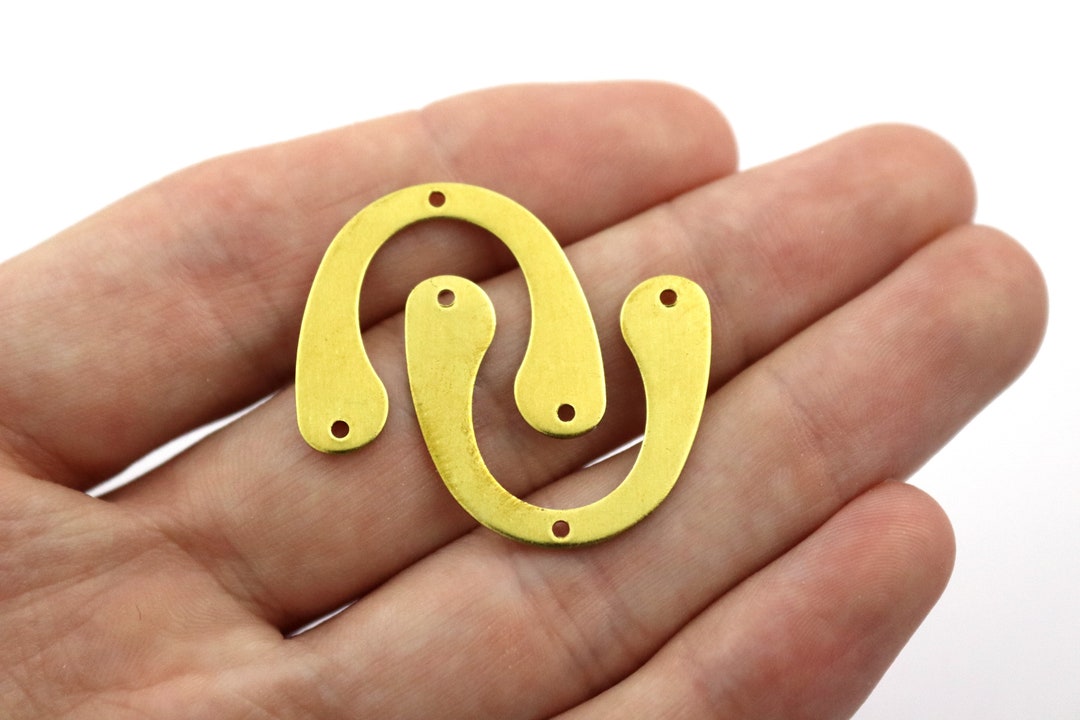 0.80x23x26 Mm Raw Brass U Shape Findings, U Shape Connectors With 3 ...