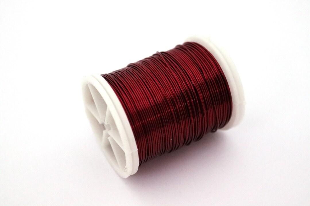 18 - 20 - 22 - 26 - 28 Gauge, Burgundy Color Copper Wire, Artistic Wire ...
