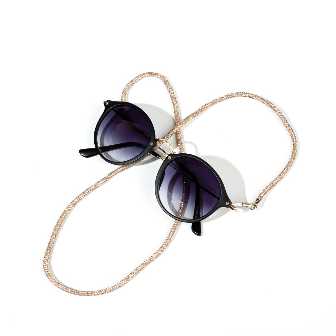 Rose Gold Color Glasses Strap, Glasses Accessory, Stoned Glasses String ...