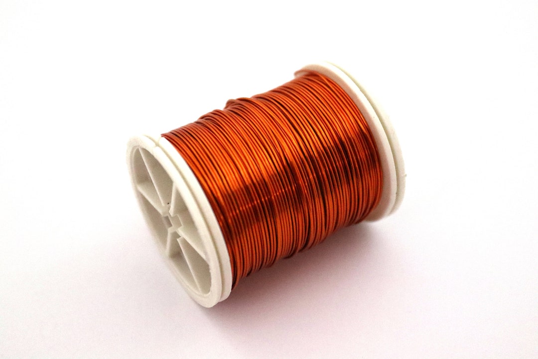 20 - 22 - 26 - 28 Gauge, Orange Color Copper Wire, Artistic Wire, Dead ...