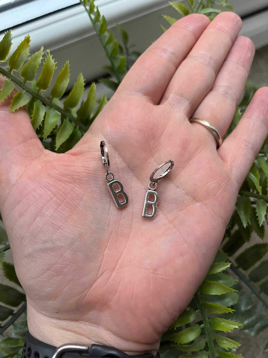 Alphabet Huggie Hoops A-J - Etsy