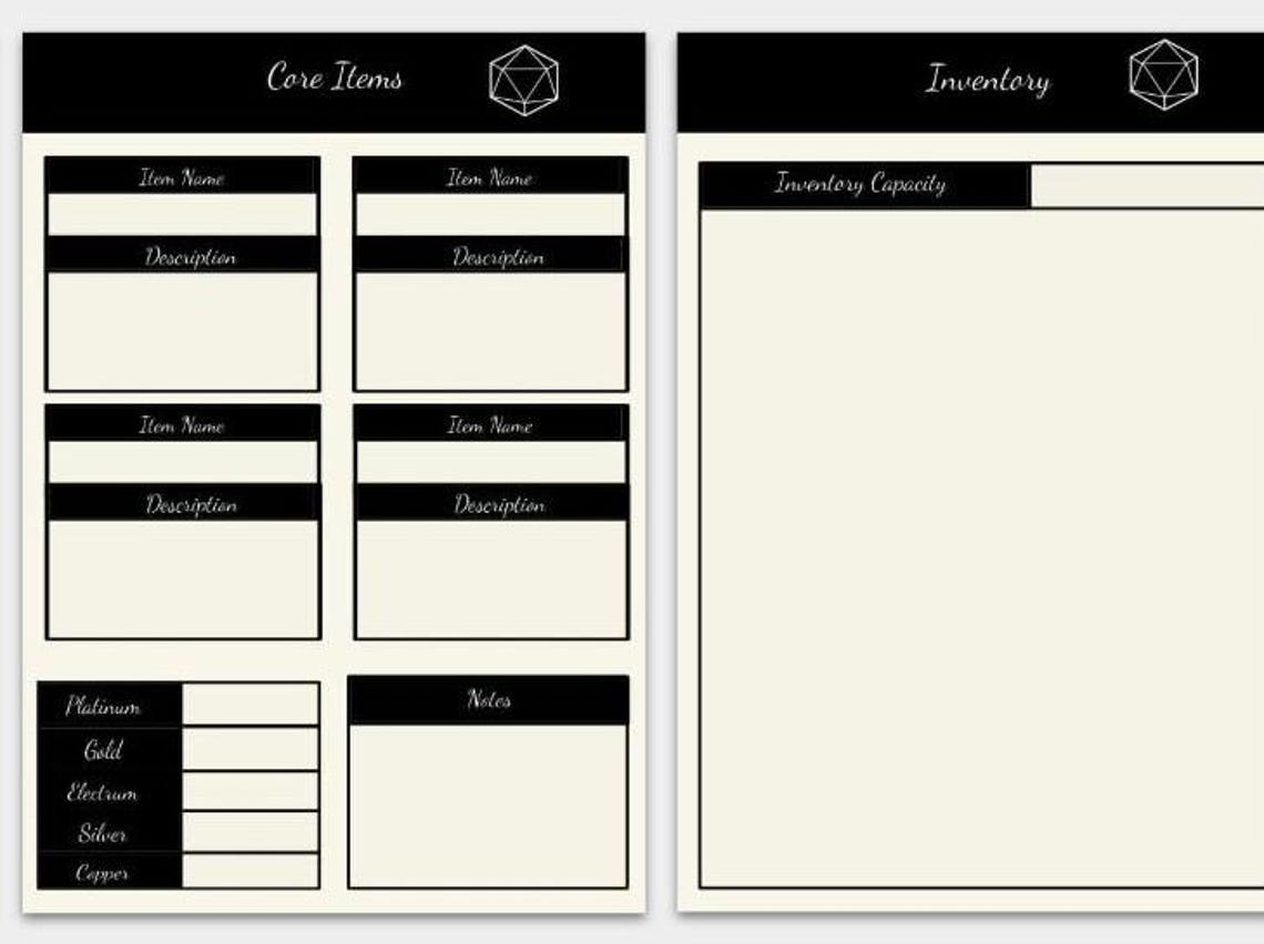 Customizable D&D Character Sheet PDF - Etsy
