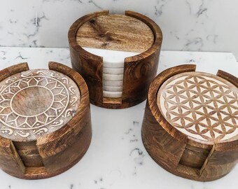 Wooden Coasters Set | Etsy