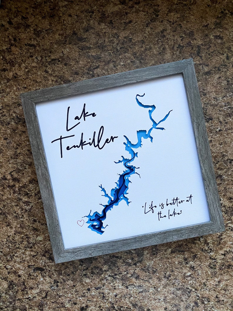 Lake Tenkiller Oklahoma Tenkiller Ferry Lake Bathymetric Topography ...