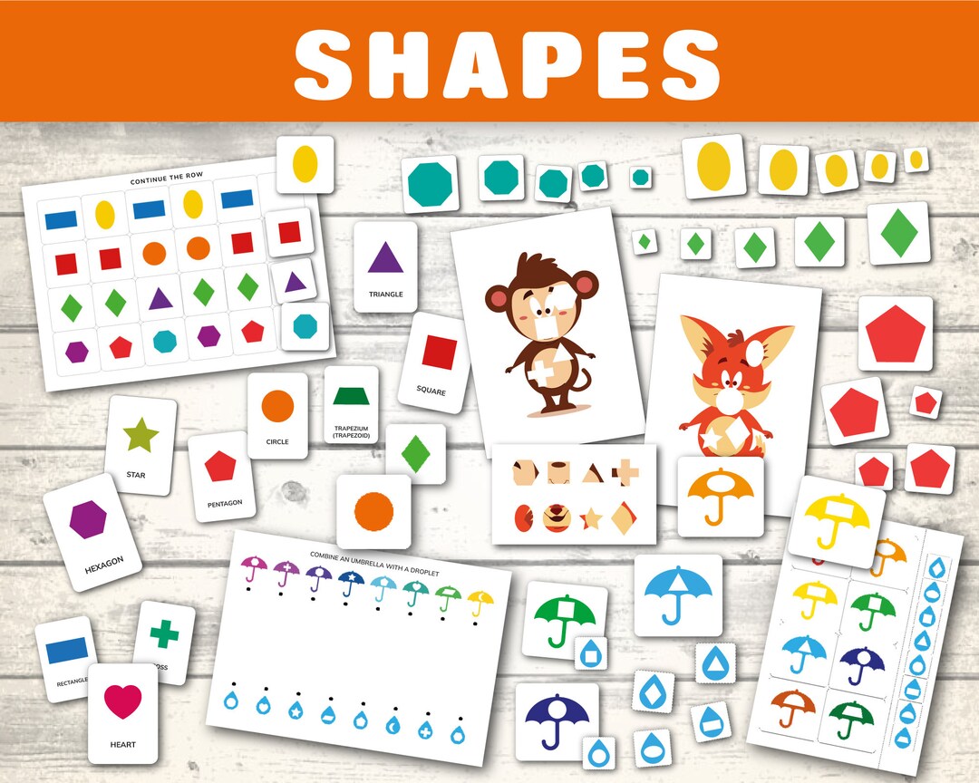 Geometric Shapes Bundle - Shape Matching Activities | Shapes Flash ...