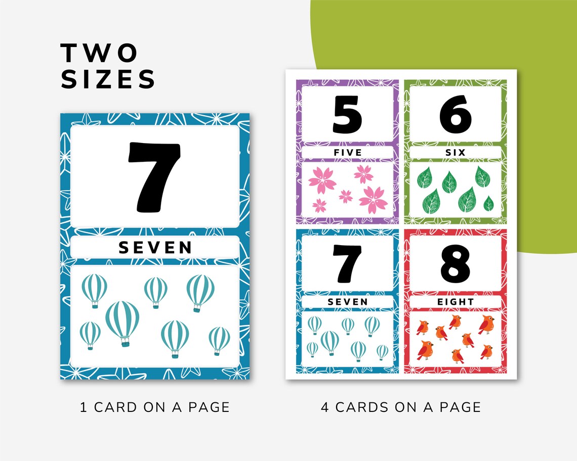 Number Flashcards | Preschool Counting Flash Cards | Count and Clip ...