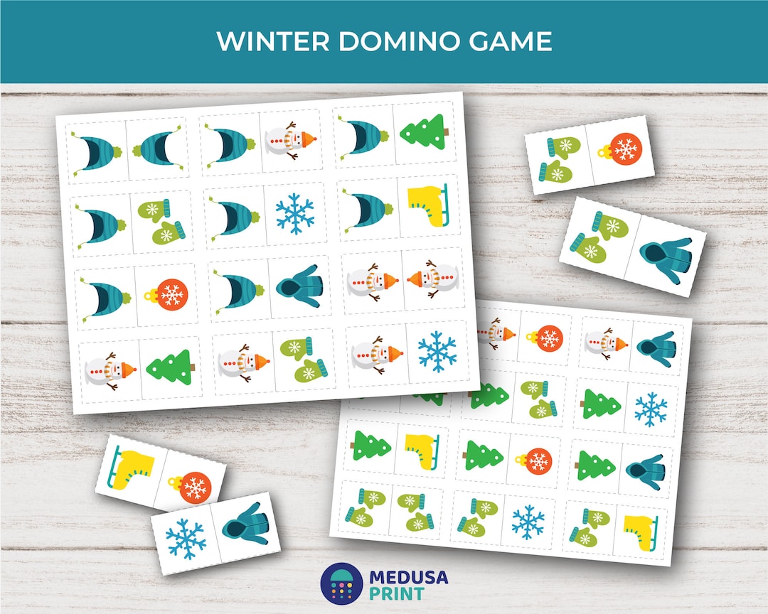 Winter Domino Game for Kids | Winter Activities | Winter Domino | Holiday Activity | Preschool ...