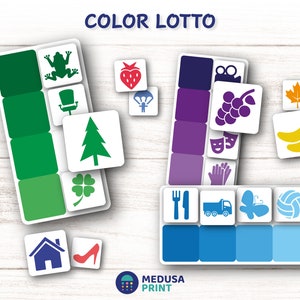 Engaging Color Lotto - 36 Silhouette Cards, 9 Primary Colors and Their ...