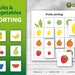 Fruit & Vegetable Sorting by Size | Children Worksheet | Pre-k ...