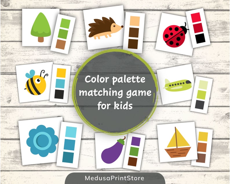 Fun and Educational Kids Color Palette Matching Set: Color Activity ...