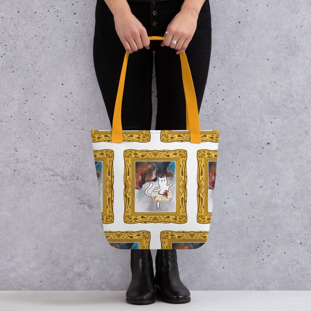 The Star Cat feline on Stage Tote Bag Famous Paintings With Doodle Cats ...