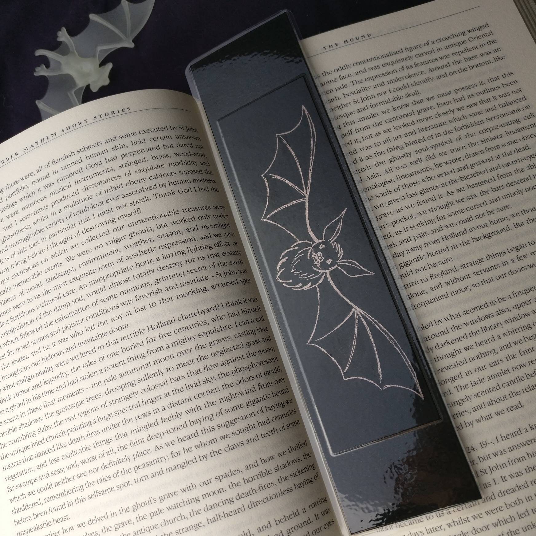 Shadow Bat Bookmark Cute Dark Halloween Gift for Animal - Etsy