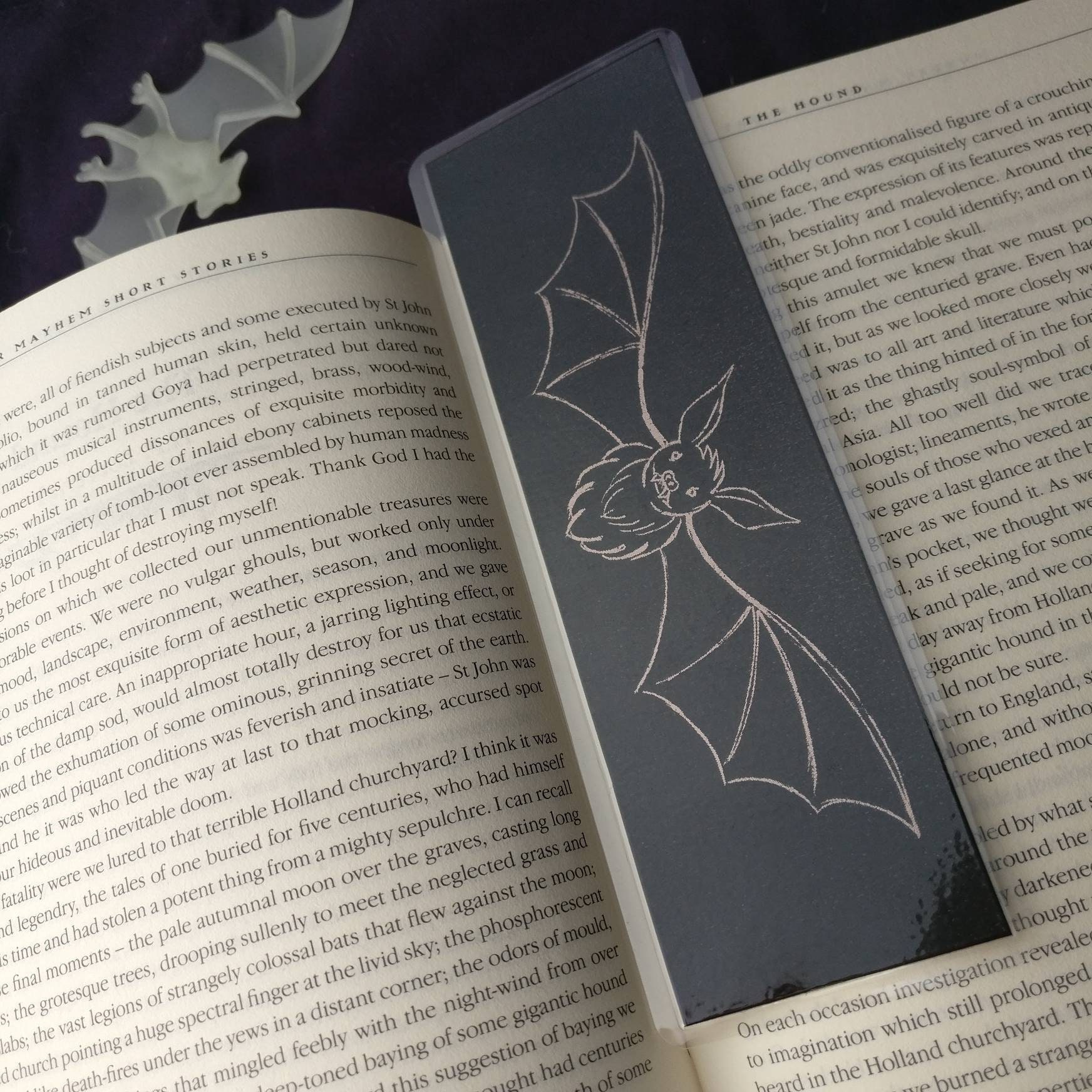 Shadow Bat Bookmark Cute Dark Halloween Gift for Animal - Etsy