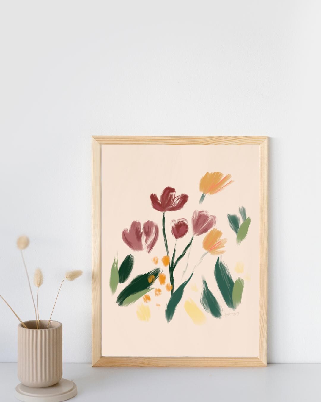 Floral Bouquet Art Print, 8x10 Floral Print, Abstract Floral Art ...
