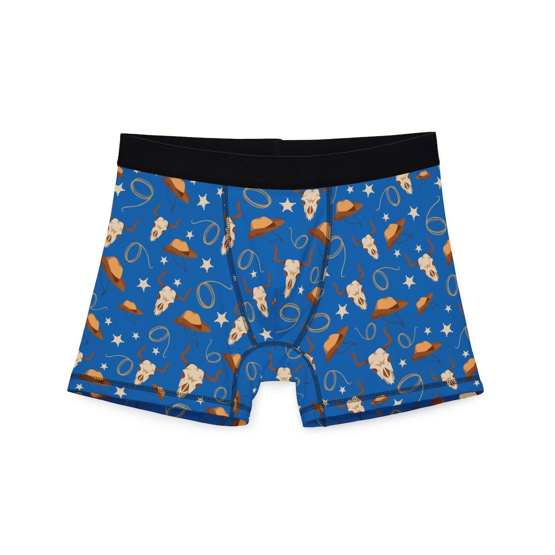 Whimsical Cowboy Men's Boxers - Fun Western Print Underwear - Etsy