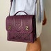 Purple Crossbody Briefcase Women's Leather Attaché Purple - Etsy