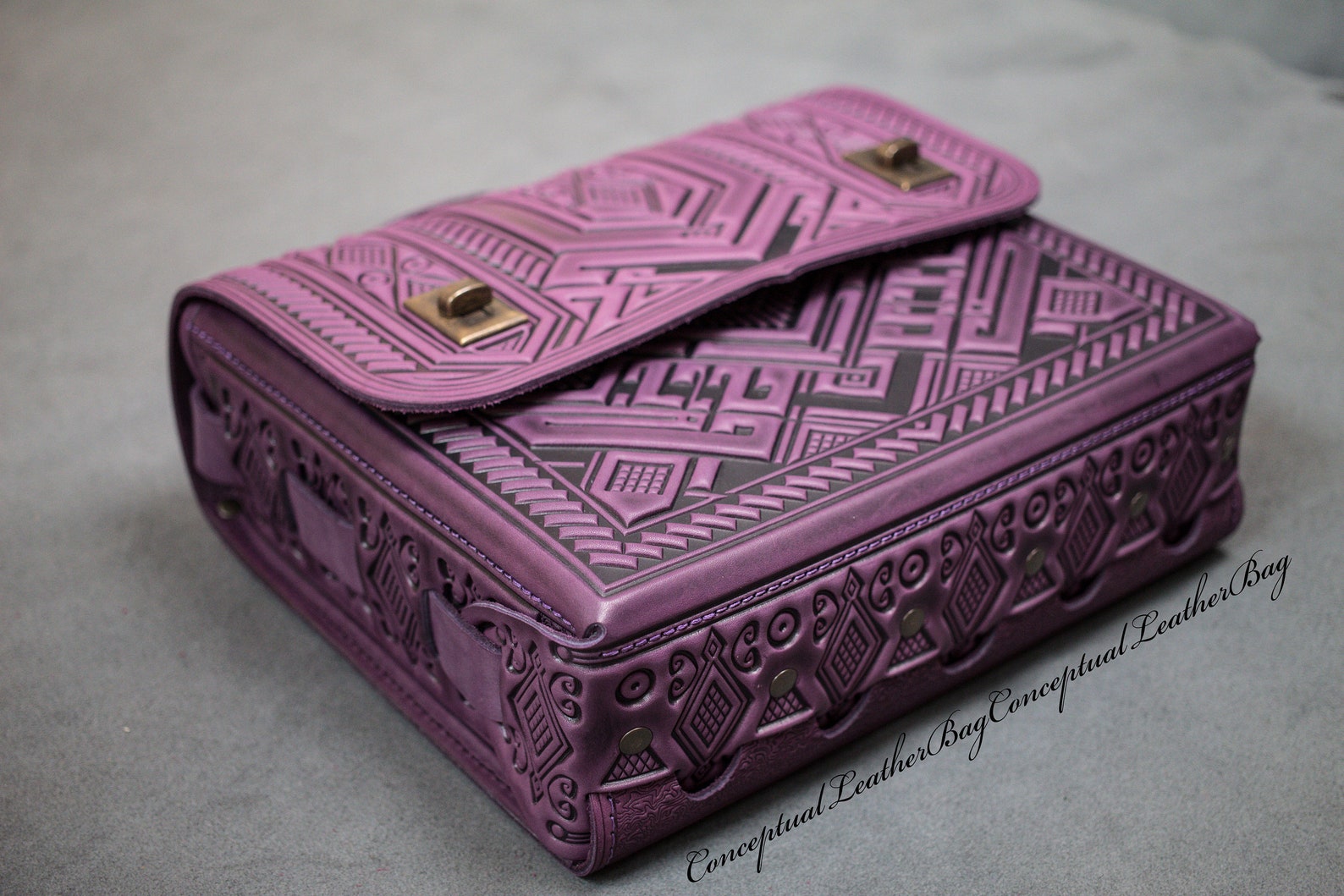 Purple Crossbody Briefcase Women's Leather Attaché Purple - Etsy