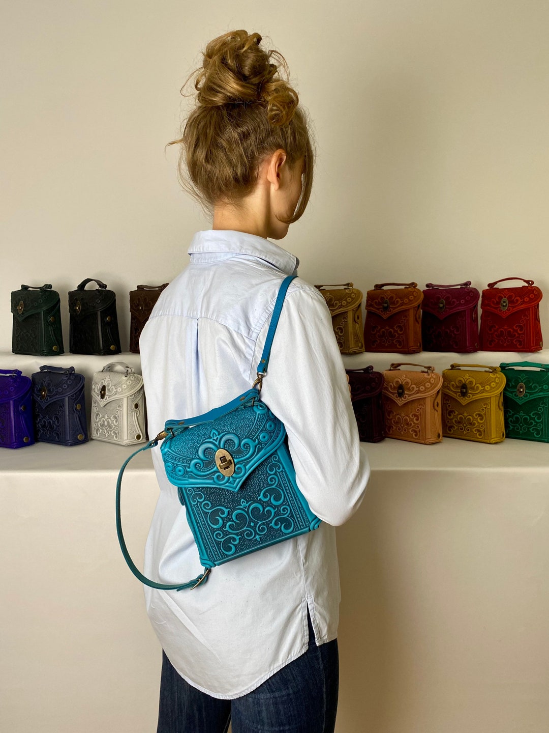 Mini Backpack Gift Daughter Small Leather Backpack Purse Convertible ...