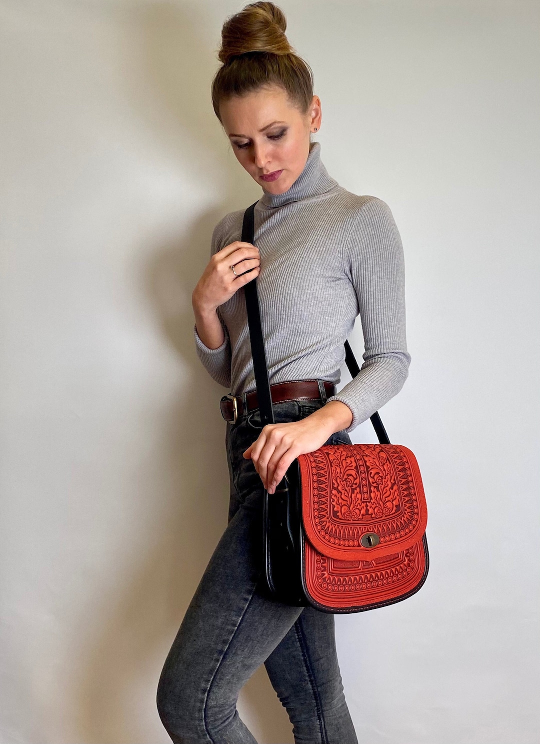 Crossbody Purse for Women and Men Messenger Handmade Handbag Leather ...