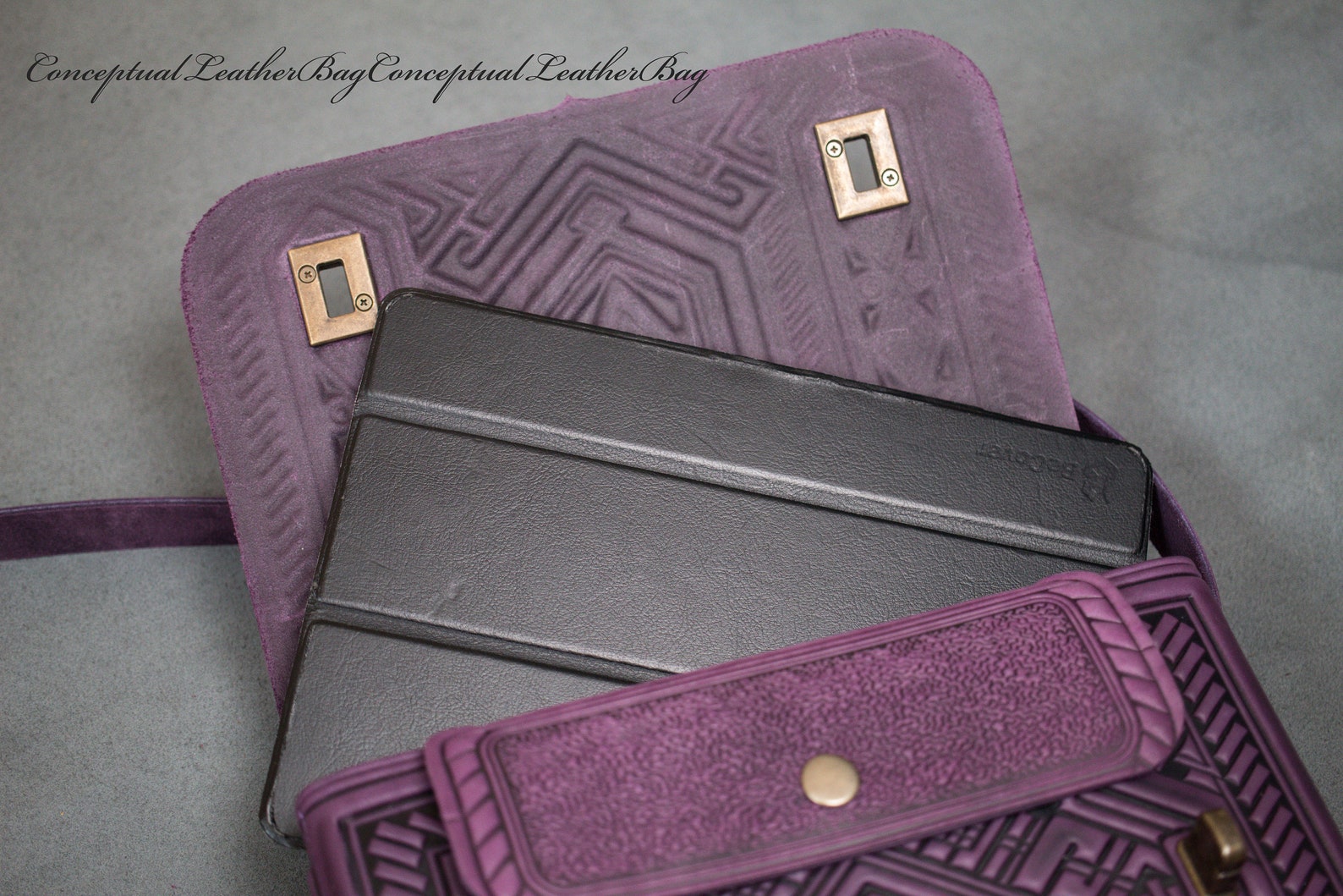 Purple Crossbody Briefcase Women's Leather Attaché Purple - Etsy