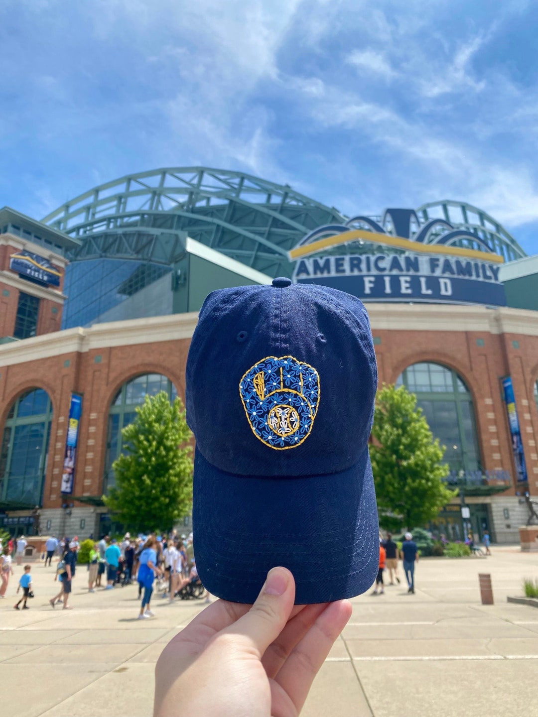 Floral Milwaukee Brewers Embroidered Baseball Cap, Unique Girly Team ...