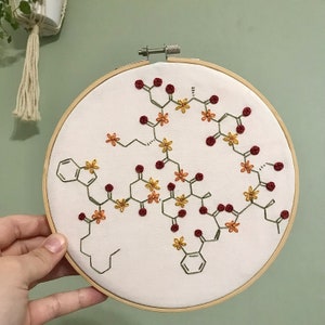 Custom Chemical Structure Embroidery Hoop, Personalized Science Wall ...