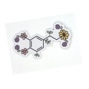 Dopamine Chemical Structure Vinyl Sticker, Waterproof, Dishwasher Safe ...